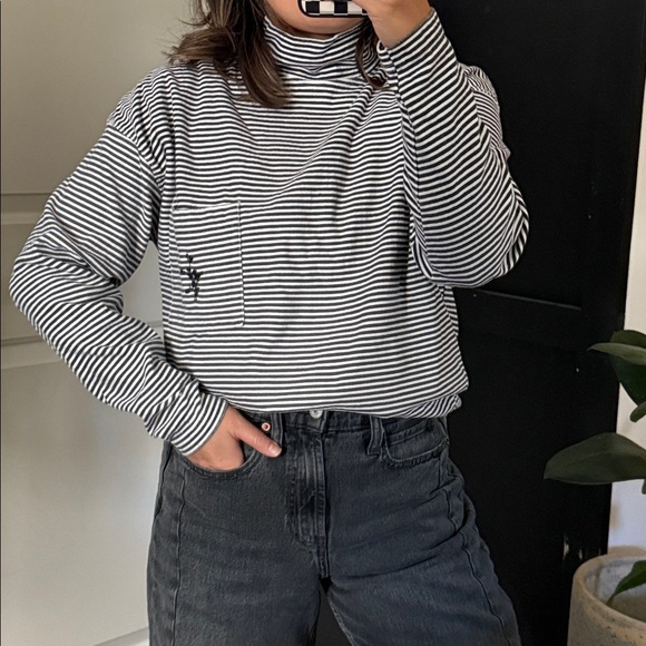 vintage gap | Tops | Vintage 8s Gap White Tag Rare Mock Neck Striped ...
